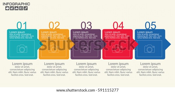 Infographic Business Horizontal Timeline Process Chart Stock Vector ...
