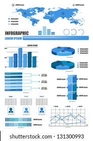 Infographic Business World Map Chart Indicator Stock Vector (Royalty ...