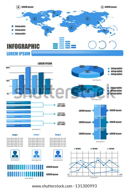 Infographic Business World Map Chart Indicator Stock Vector (Royalty ...