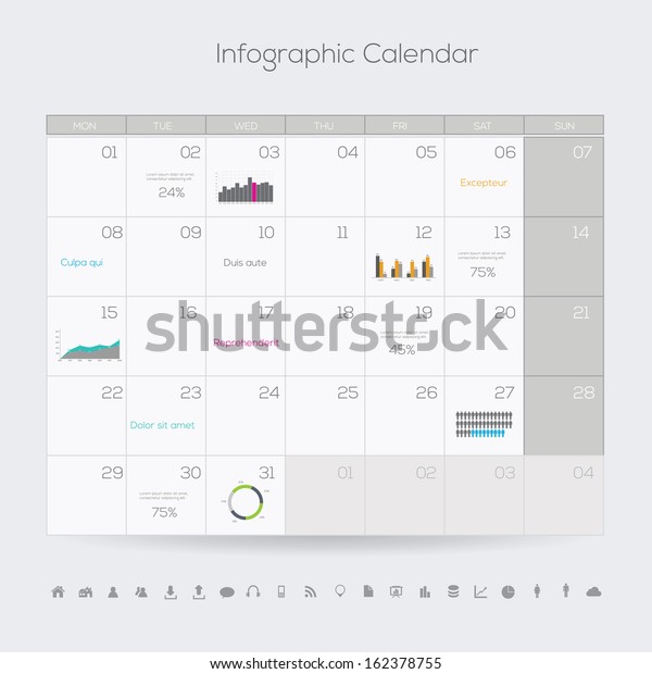 Infographic Calendar Design Vector Illustration Stock Vector (Royalty ...