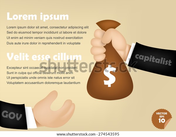 Infographic Capitalist Man Giving Money Bag Stock Vector (Royalty Free ...