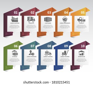 Infographic Cargo Template Icons Different Colors: เวกเตอร์สต็อก (ปลอด ...