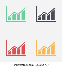 Infographic Chart Icon Growing Graph Simbol Stock Vector (Royalty Free) 255266737 | Shutterstock