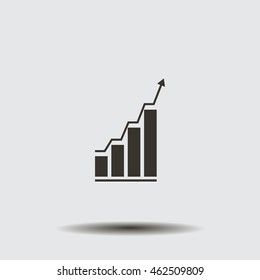 Infographic Chart Icon Growing Graph Symbol Stock Vector (Royalty Free ...