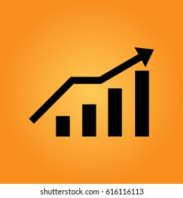 Infographic Chart Icon Growing Graph Symbol Stock Vector (Royalty Free ...