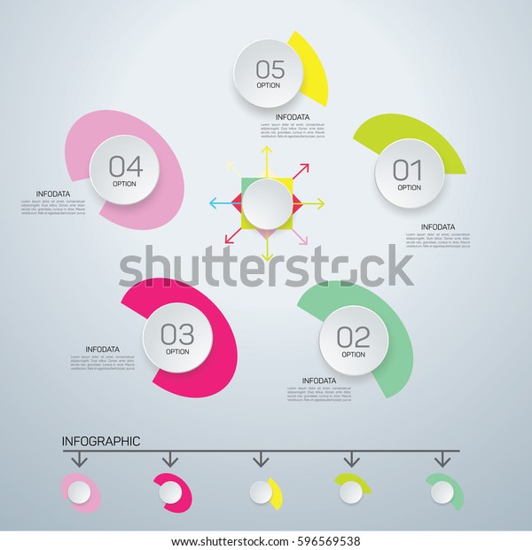 Infographic Circle 5 Options Round Chart Stock Vector (Royalty Free ...