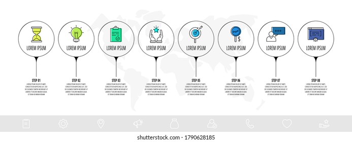Infographic Circles 8 Steps Arrows Line Stock Vector (Royalty Free ...