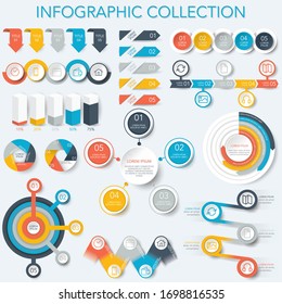 Infographic Collection Data Analysis Charts Graphs Stock Vector ...