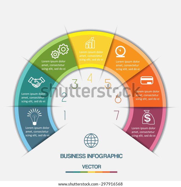 Infographic Color Semicircle Template Text Areas Stock Vector (Royalty ...