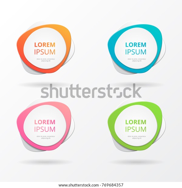 Infographic Colorful Banners Set Annotation Ribbon Stock Vector ...