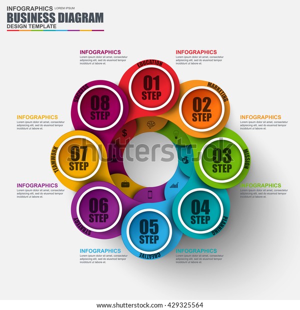 Infographic Cycle Diagram Vector Design Template Stock Vector (Royalty ...