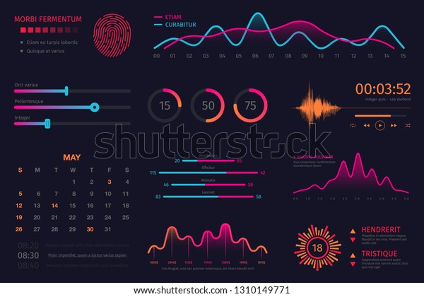 Infographic Dashboard Template Data Screen Colorful Stock Vector ...