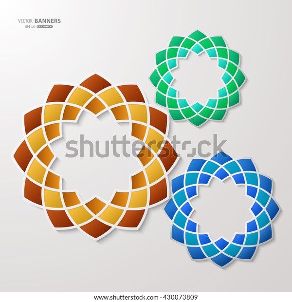 Infographic Design 3d Round Symmetrical Islamic Stock Vector (Royalty ...