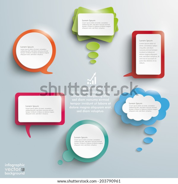 Infographic Design Colored Communication Bubbles On Stock Vector ...
