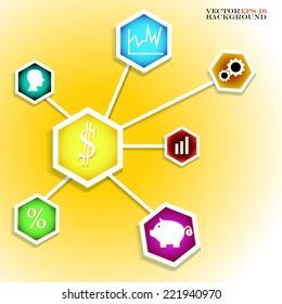 Infographic Design On Yellow Background Vector Stock Vector (Royalty ...