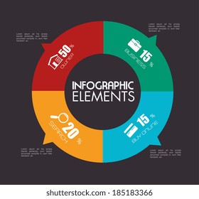 Infographic Design Over Dark Background Vector Stock Vector (Royalty ...