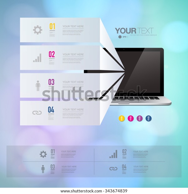 Infographic Design Realistic 3d Computer Colorful Stock Vector (Royalty ...