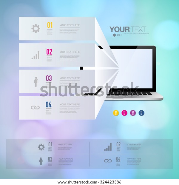 Infographic Design Realistic 3d Laptop Computer Stock Vector (Royalty ...