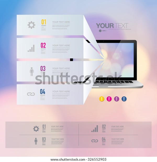 Infographic Design Realistic 3d Laptop Computer Stock Vector (Royalty ...