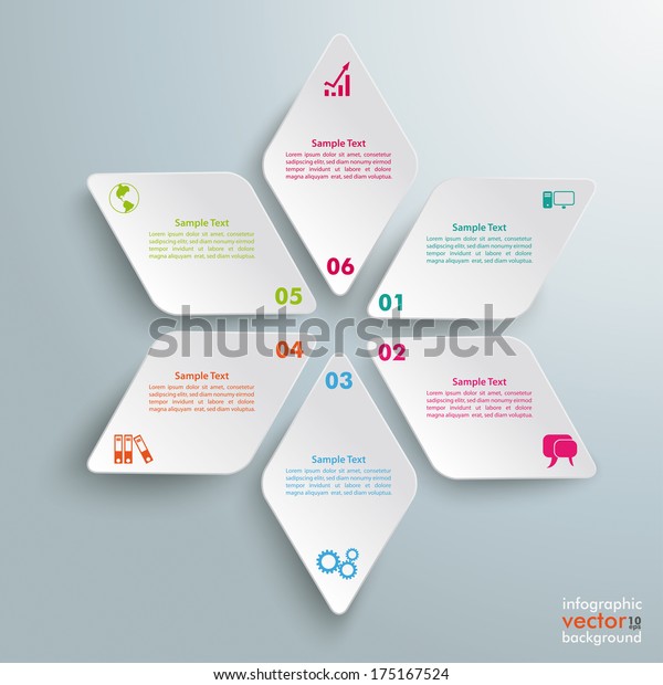 Infographic Design Rhombus Star On Grey Stock Vector (Royalty Free ...