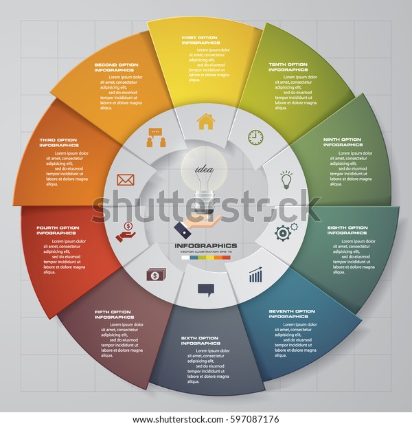 Infographic Design Template 10 Options Pie Stock Vector (Royalty Free ...