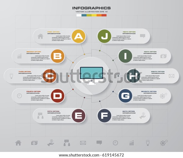 Infographic design template 10 options presentation template. Can be ...