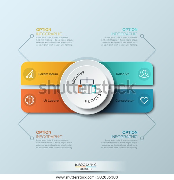 Infographic Design Template 4 Separate Rounded Stock Vector (Royalty ...