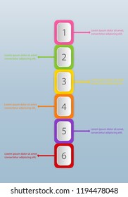 Infographic Design Template 6 Overlapping Elements Stock Vector ...