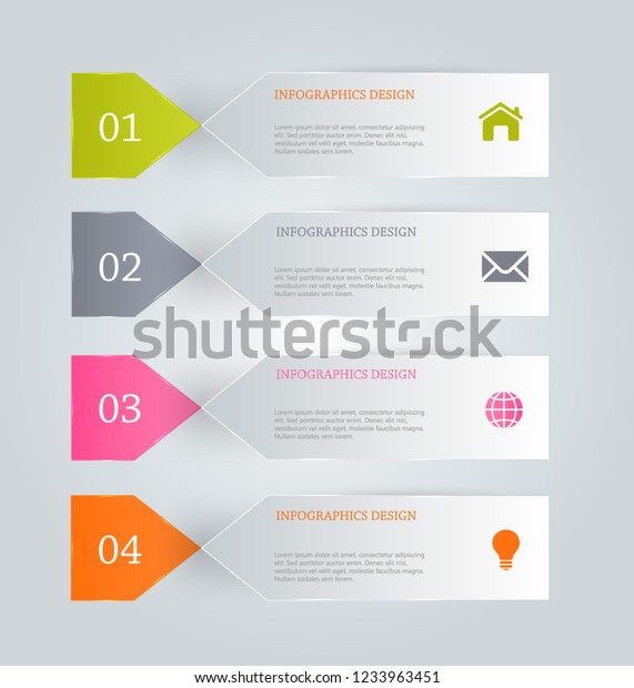Infographic Design Template Banner Tabs Flyer Stock Vector (Royalty ...