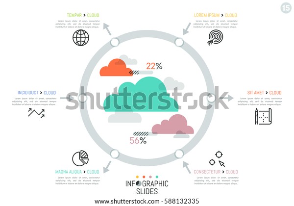 Infographic Design Template Clouds Surrounded By Stock Vector (Royalty ...