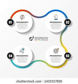 Four Steps Sequence Process Diagram Infographic Stock Vector (Royalty ...