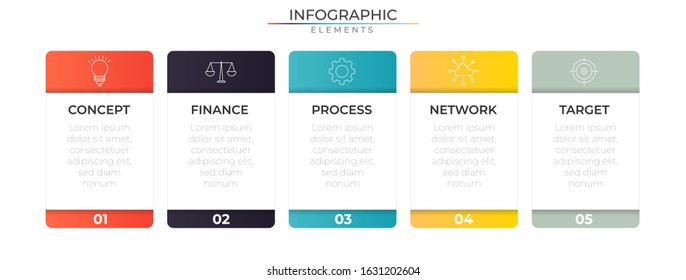 Infographic Design Template Icons Five Process Stock Vector (Royalty ...