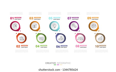 Vektor Stok Timeline Chart Infographic Designs Data Visualization ...