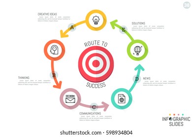 Infographic Design Template Round Chart Target Stock Vector (Royalty ...