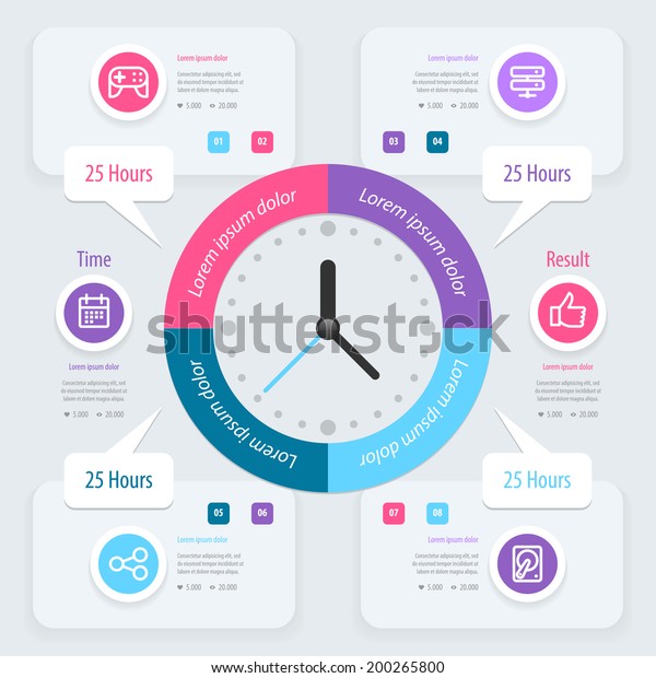 Infographic Design Time Management Vector Eps Stock Vector (Royalty ...