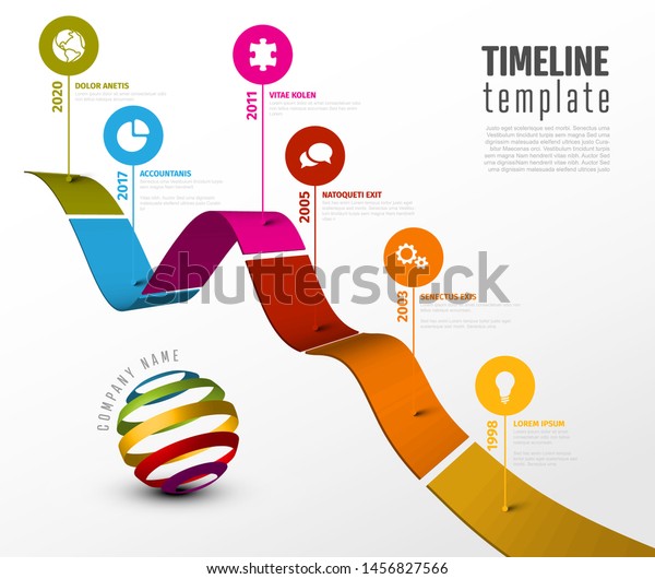 Infographic Diagonal Timeline Report Template Stock Vector (Royalty ...