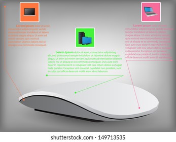 Infographic Diagram Desktop Computer Mouse Technology Stock Vector ...
