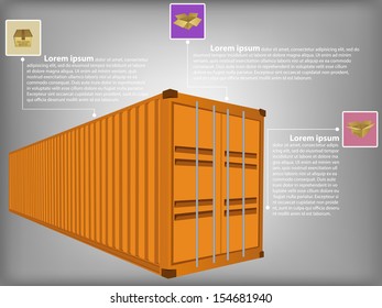 Infographic Diagram Freight Container Vector Illustration Stock Vector ...