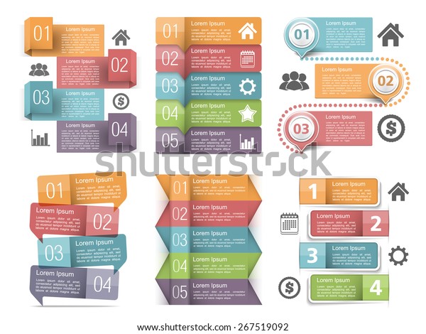 Infographic elements with numbers, icons and place for text, vector ...