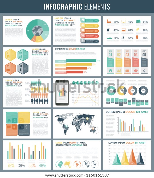 Infographic Elements World Map Charts Vector : image vectorielle de ...
