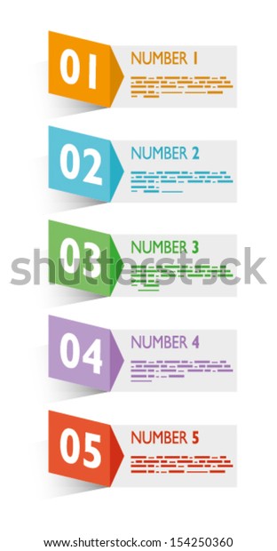 Infographic Examples Colored Bands Paper Tickets Stock Vector (Royalty ...