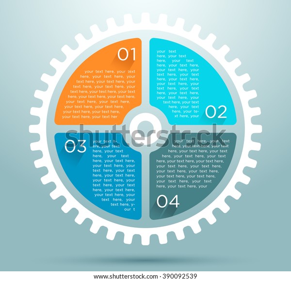 Infographic Flat Cog Numbers Design Stock Vector (Royalty Free ...
