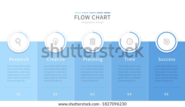 Infographic Flow Chart Business Presentation Five Stock Vector (Royalty ...