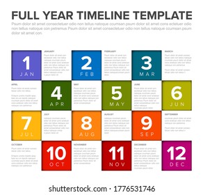 Infographic Full Year Timeline Template Stock Vector (Royalty Free ...