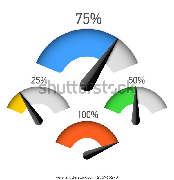 Infographic Gauge Chart Element Percentage Vector Stock Vector (Royalty ...