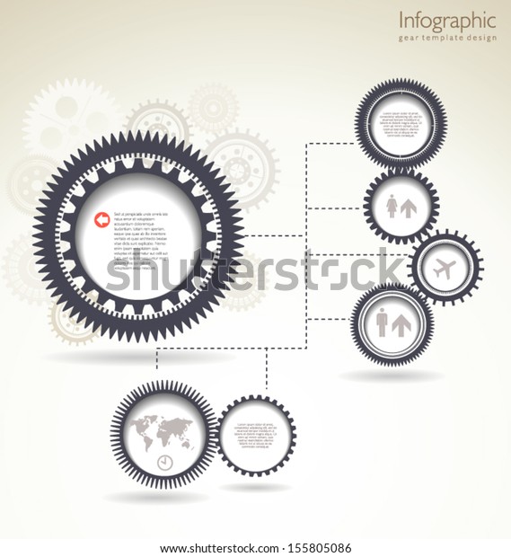 Infographic Gear Template Design Stock Vector (Royalty Free) 155805086 ...