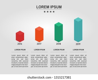 Four Columns Chart Graph Infographics Management Stock Vector (Royalty ...