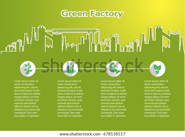 Infographic Green Factory Concept Background Vector: vector de stock ...