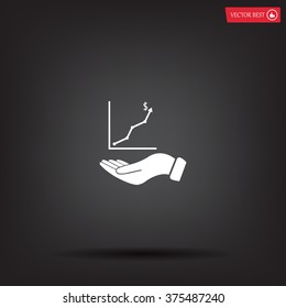 Infographic Hand Chart Icon Vector Illustration Stock Vector (Royalty ...