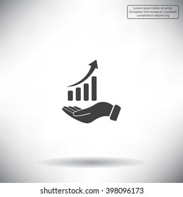 Infographic Hand Chart Icon Vector Illustration Stock Vector (Royalty ...